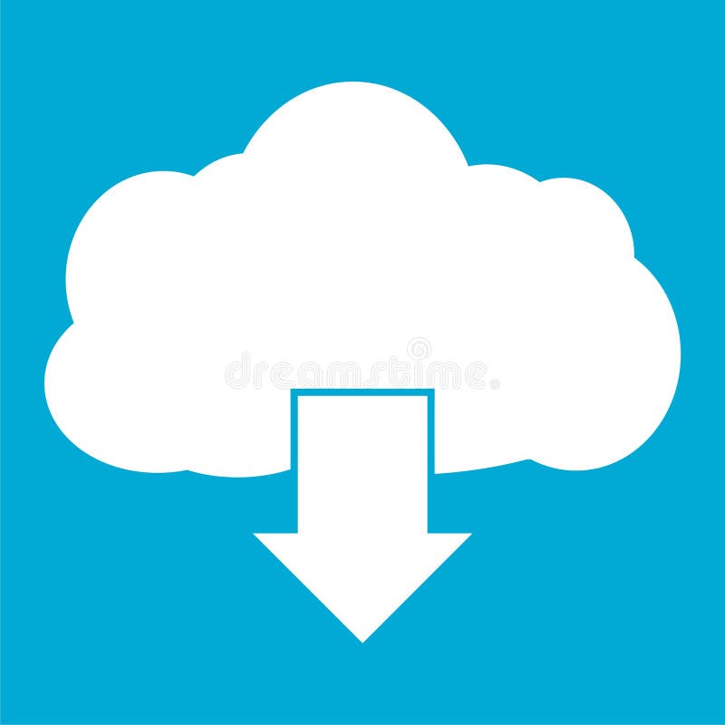 Vector Cloud Computing Download Icon Stock Vector - Illustration of ...