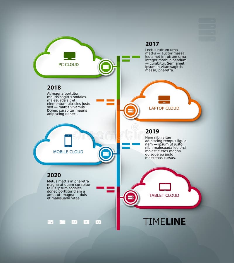 Timeline Cloud Infographic Template Stock Vector - Illustration of clip ...