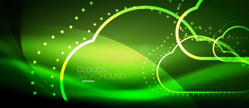 Vector Cloud Computing, Storage Concept Stock Vector - Illustration of bulb, green: 110776443