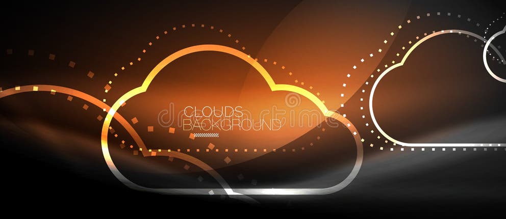 Vector Cloud Computing, Storage Concept Stock Vector - Illustration of glow, algorithm: 111746122