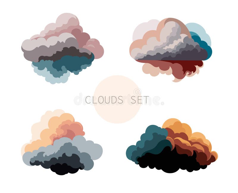 Vector Cloud in Cool Colors Stock Vector - Illustration of cotton ...