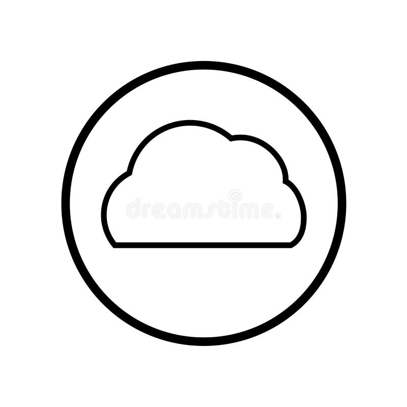 Vector of Cloud Icon in Circle Line - Vector Iconic Design Stock Vector ...