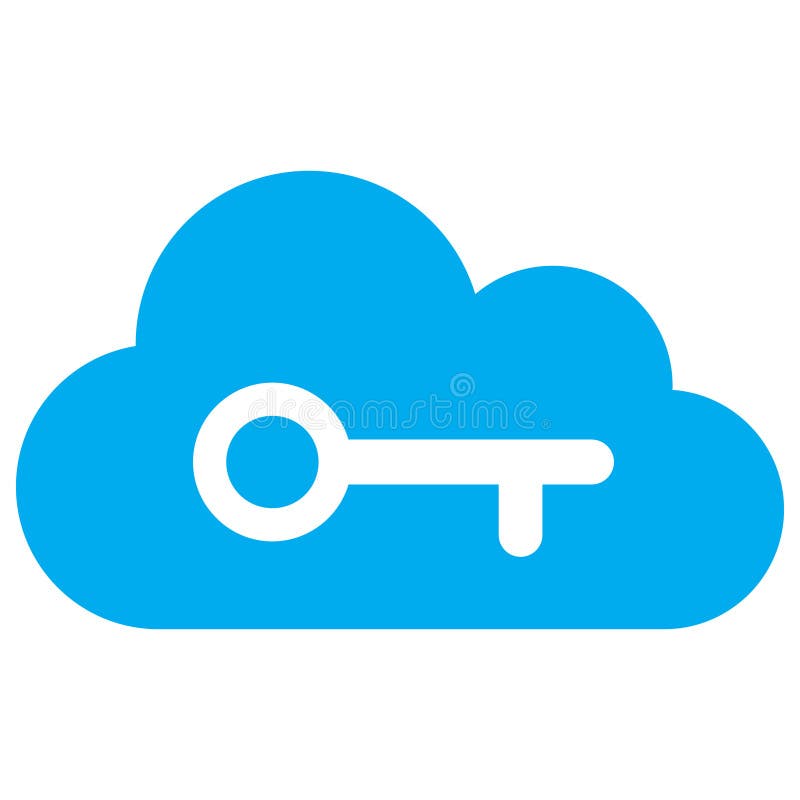 Vector Cloud Key Flat Icon Illustration Stock Vector - Illustration of ...