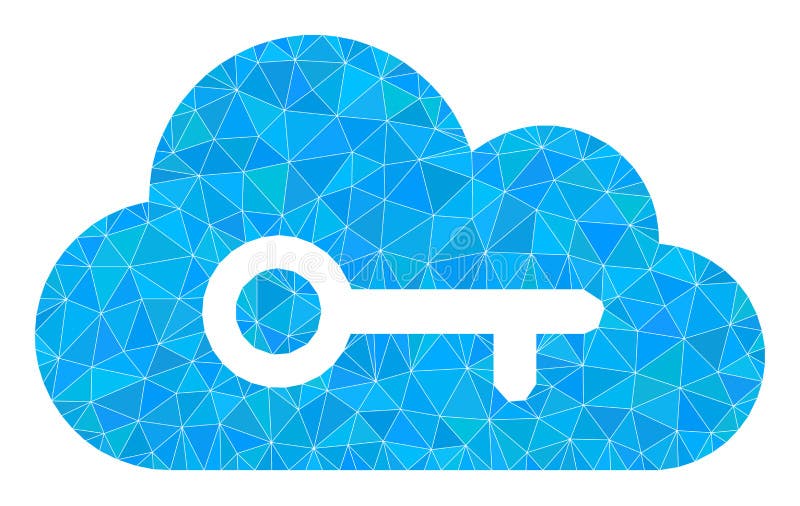 Vector Cloud Key Lowpoly Icon Stock Vector - Illustration of private ...