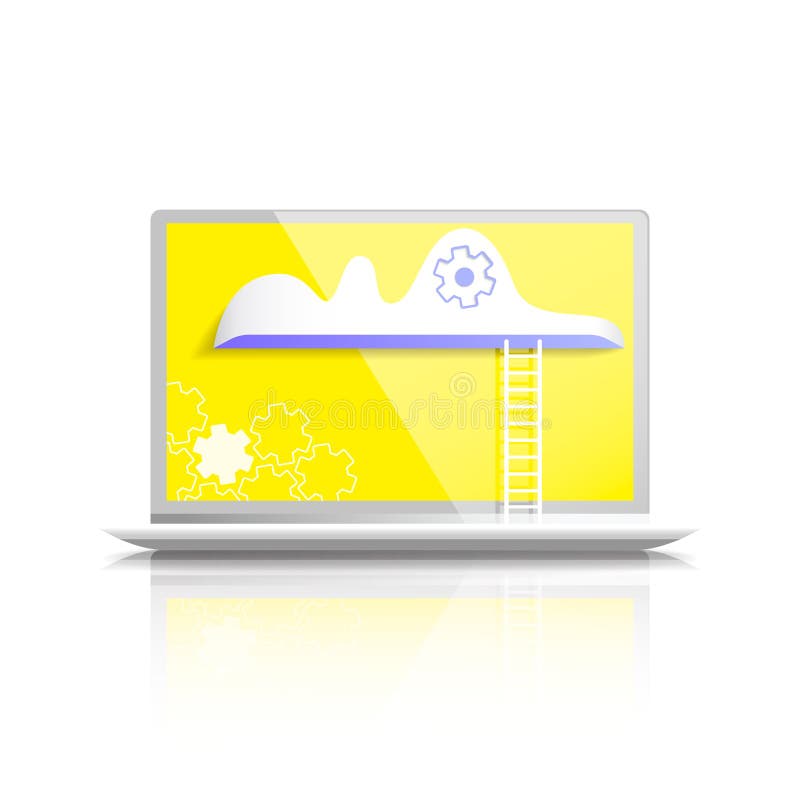 Vector Cloud Service Design with Notebook and Ladder. Network ...