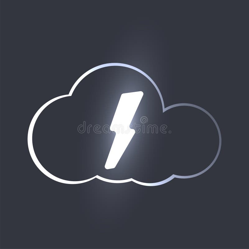 Vector Cloud Services Logo with Glow Lightning Stock Vector ...