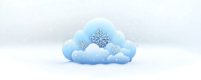 Vector Cloud and Snowflake Icon on a Frosty Stock Illustration ...