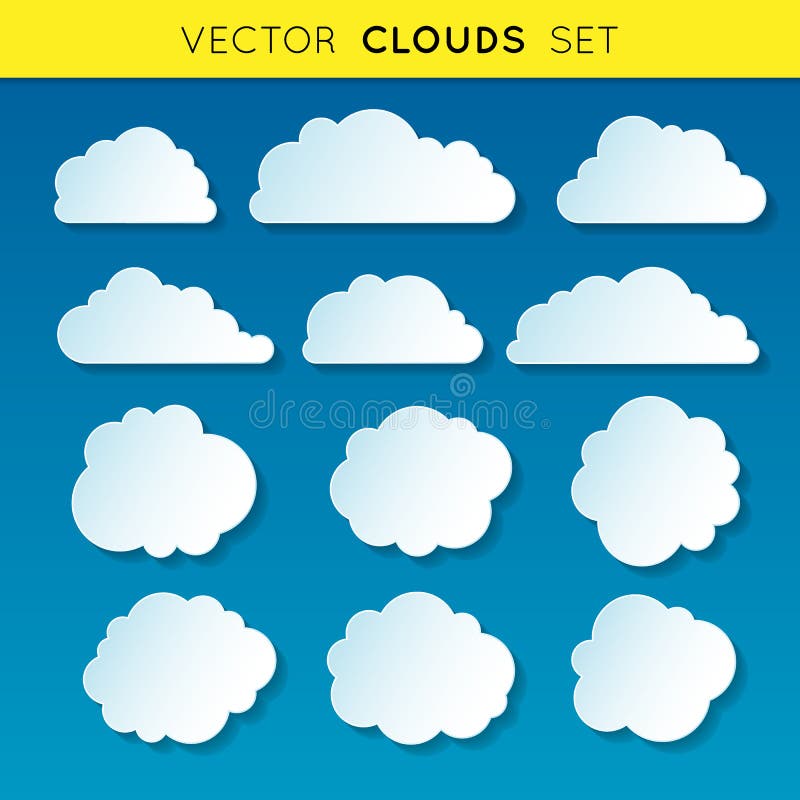 Vector clouds set 1 stock vector. Illustration of cotton - 59543867