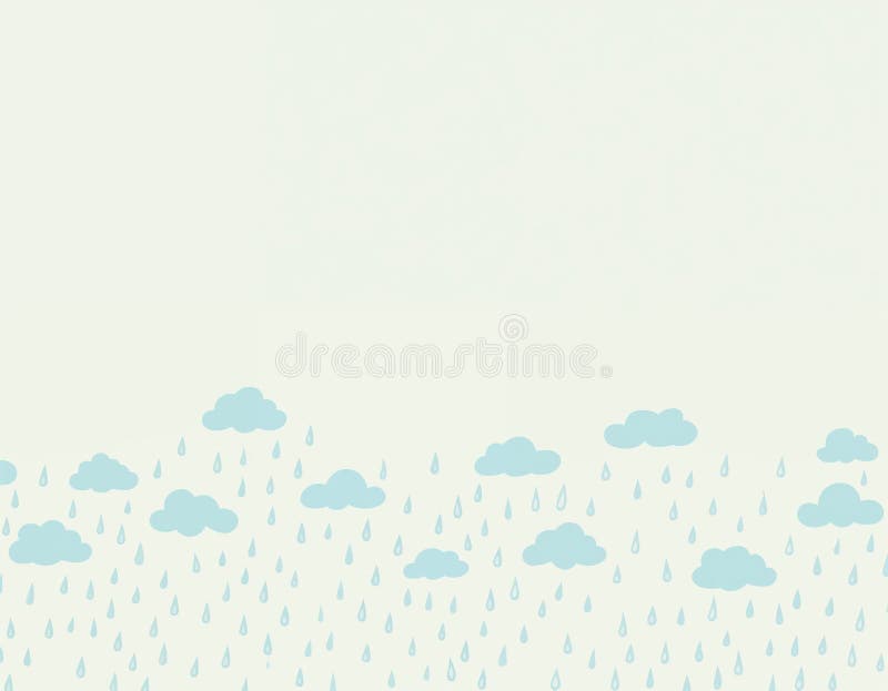 Vector of Clouds in the Sky with Rain Drops Filled on the Bottom Side ...