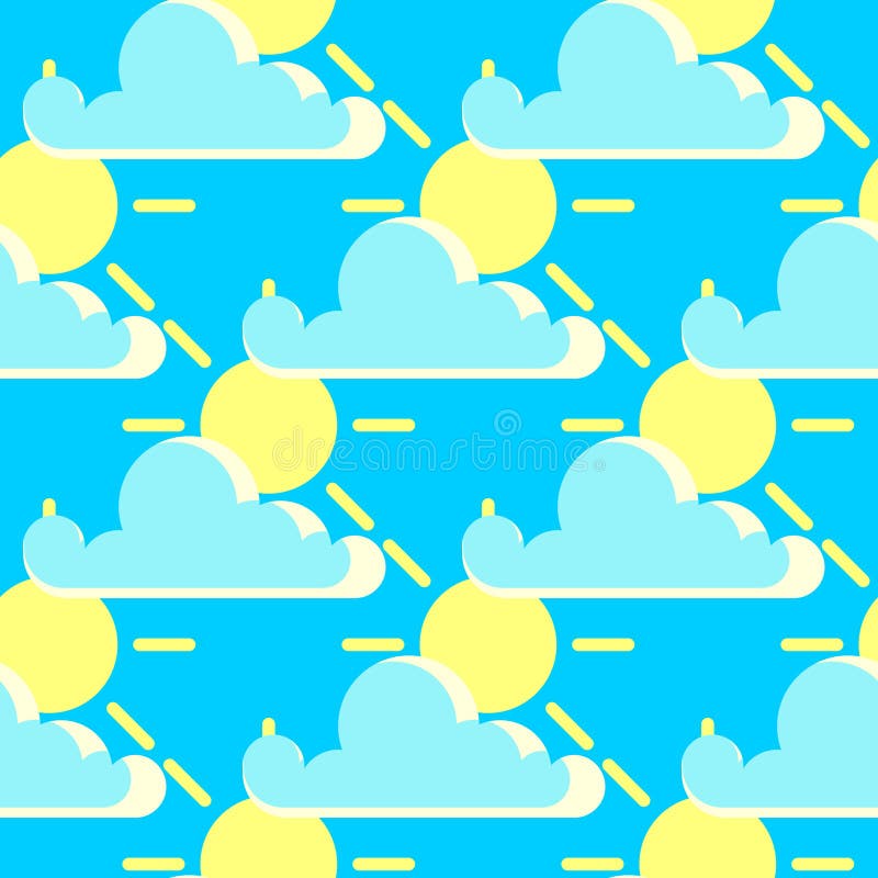 Vector Clouds and the Sun Good Weather Seamless Pattern Stock Vector ...