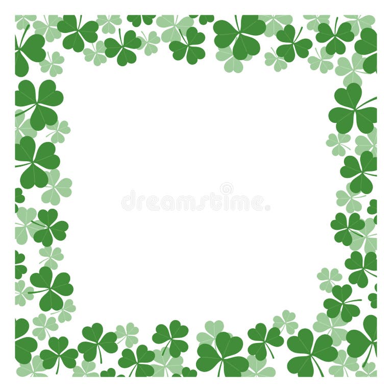 Vector Clover Square Frame Illustration for St. Patrickâ€™s Day. Stock ...