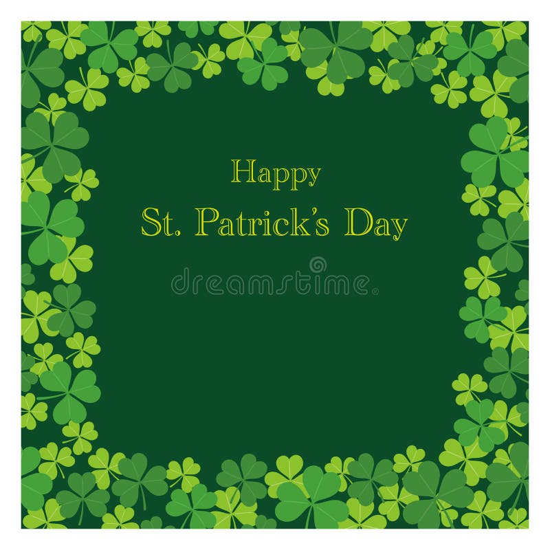 Vector Clover Square Frame for St. Patrick’s Day with a Deep Green ...