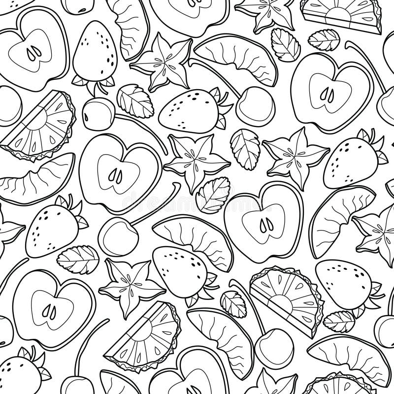 Vector Cocktail Garnish Seamless Pattern. Stock Vector - Illustration ...