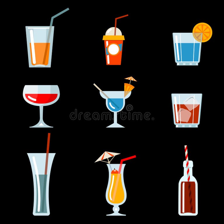 Vector Cocktail Party Icons Stock Vector - Illustration of celebration ...
