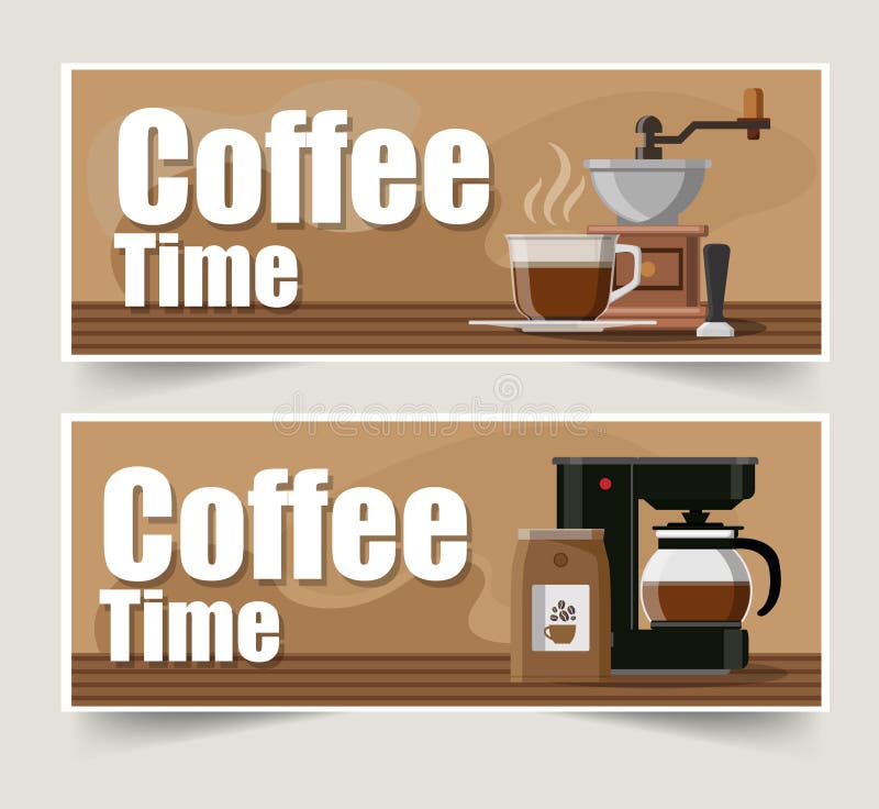 Vector Coffee Banner, Coffee Design Vector Illustration Stock Vector ...