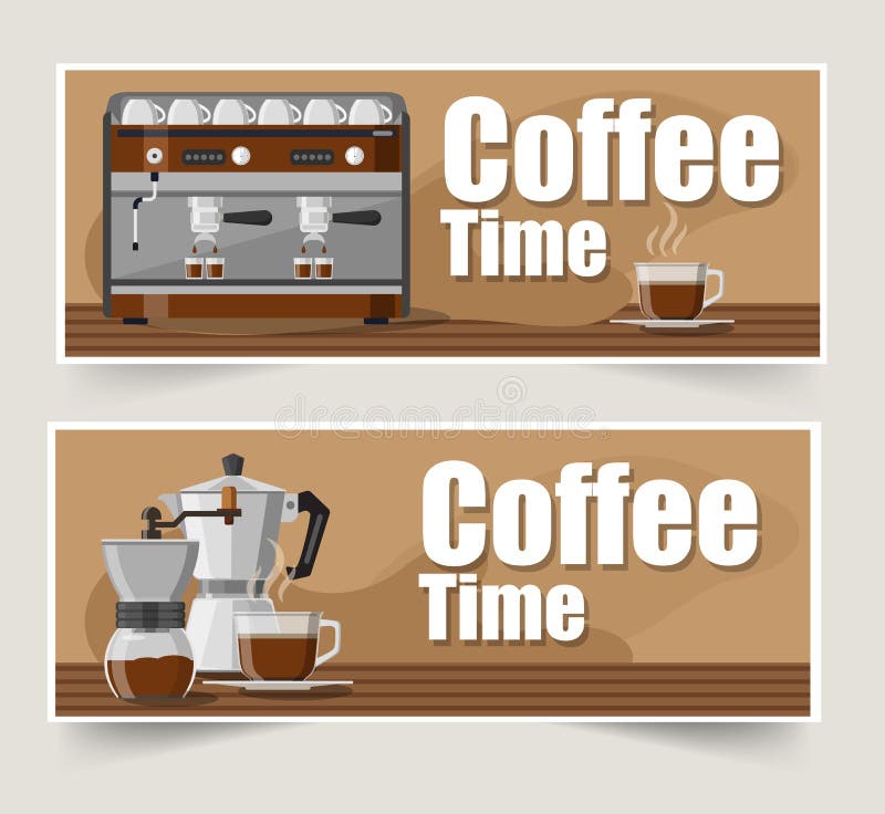 Vector Coffee Banner, Coffee Design Vector Illustration Stock Vector ...
