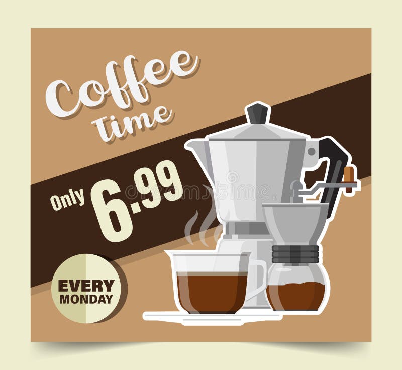 Vector Coffee Banner, Coffee Design Vector Illustration Stock Vector ...