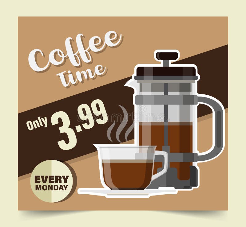 Vector Coffee Banner, Coffee Design Vector Illustration Stock Vector ...