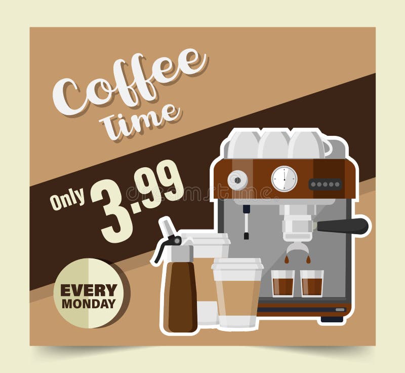 Vector Coffee Banner, Coffee Design Vector Illustration Stock Vector ...