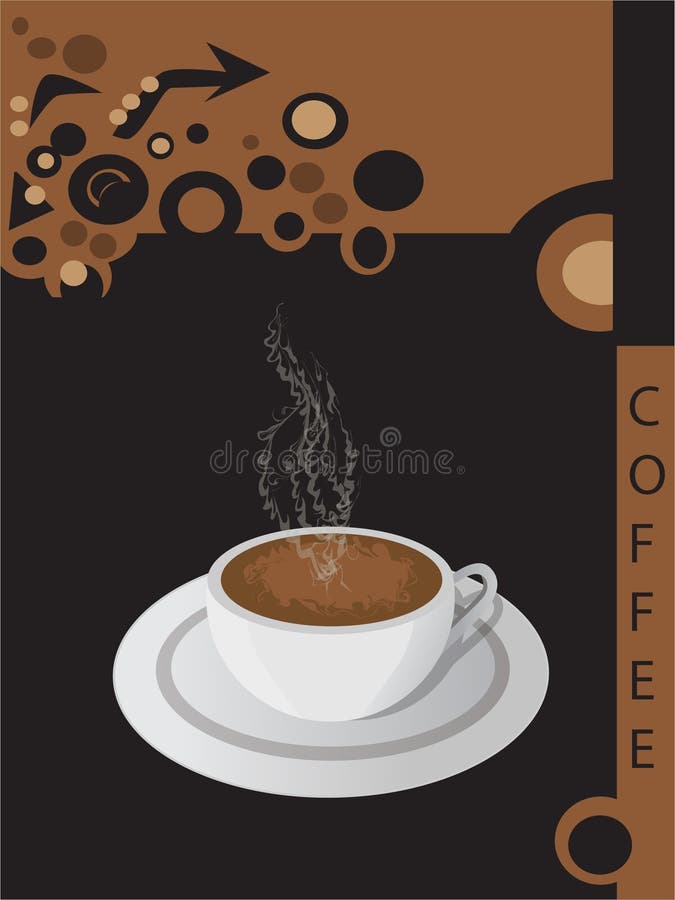 A Coffee Brochure Template on Brown Background Stock Vector ...