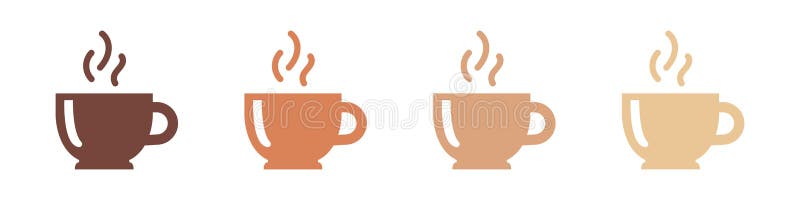 Vector Coffee Cup Icon Set stock vector. Illustration of color - 348906877