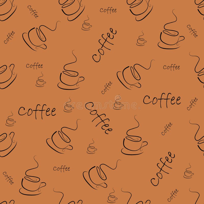 Vector Coffee Cup Seamless Pattern Stock Vector - Illustration of ...