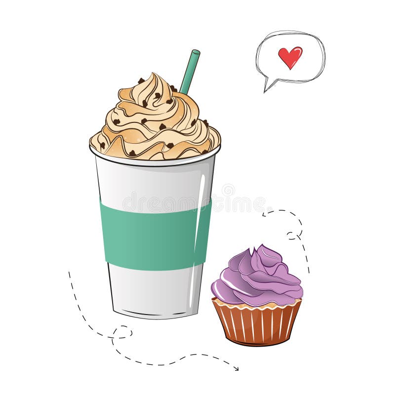 Vector Coffee and Cupcake for Your Ideas Stock Vector - Illustration of ...