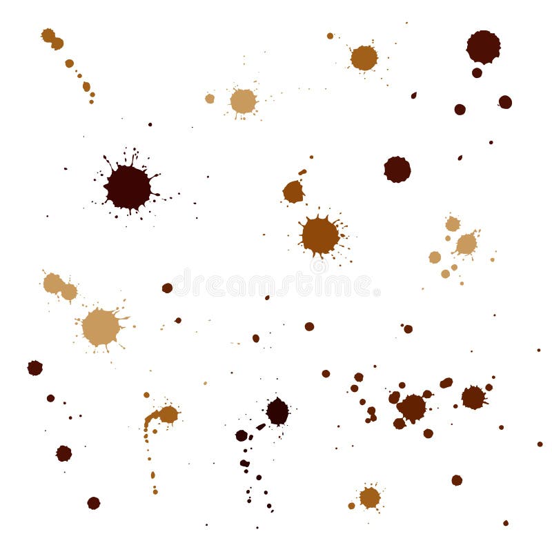 Vector Coffee Drops, Paint Spots, Ink Blots Stock Vector - Illustration ...