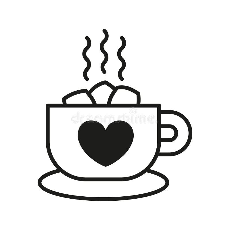 Vector Coffee Logo Design. Black and White a Cup of Hot Cocoa, Coffee ...