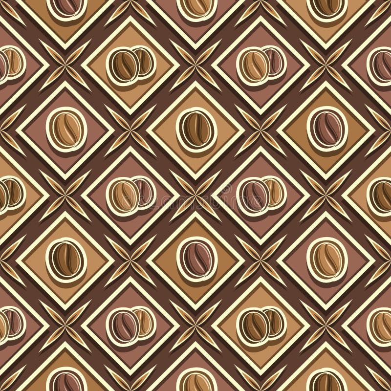 Vector Coffee Seamless Pattern Stock Vector - Illustration of deco ...