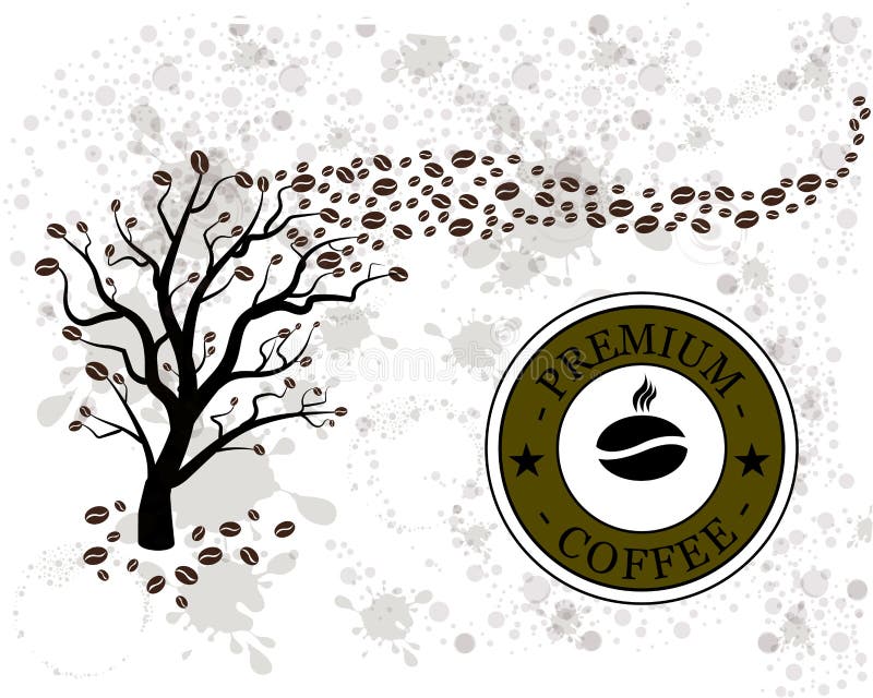 Vector Coffee Tree with Coffee Beans Stock Vector - Illustration of ...