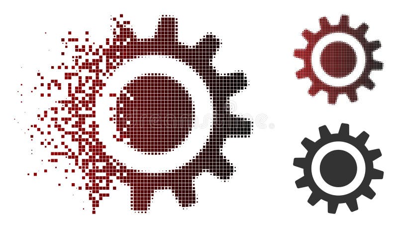 Dissolved Pixel Halftone Cog Icon Stock Vector - Illustration of ...