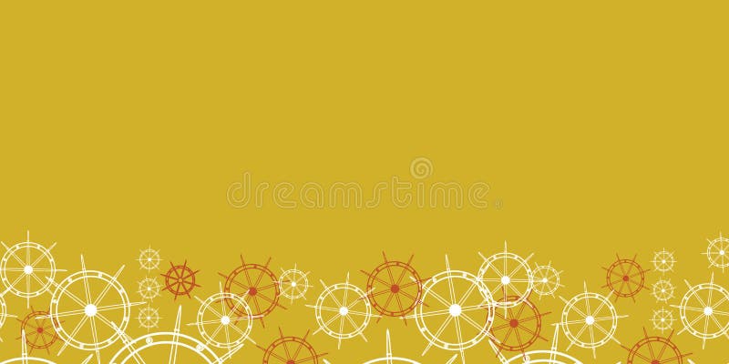 Vector Cogs Compass Rose Horizontal Border Seamless Stock Vector ...