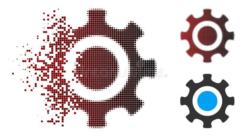 Dust Pixel Halftone Cogwheel Icon Stock Vector - Illustration of motion ...