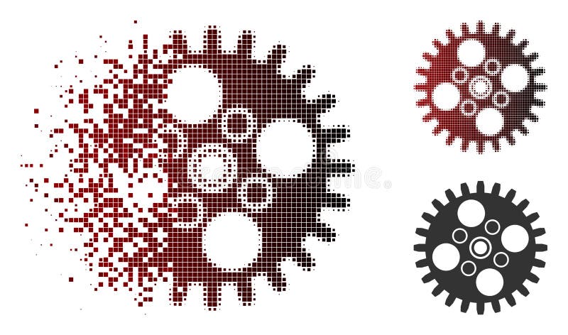 Dust Pixel Halftone Cogwheel Icon Stock Vector - Illustration of ...
