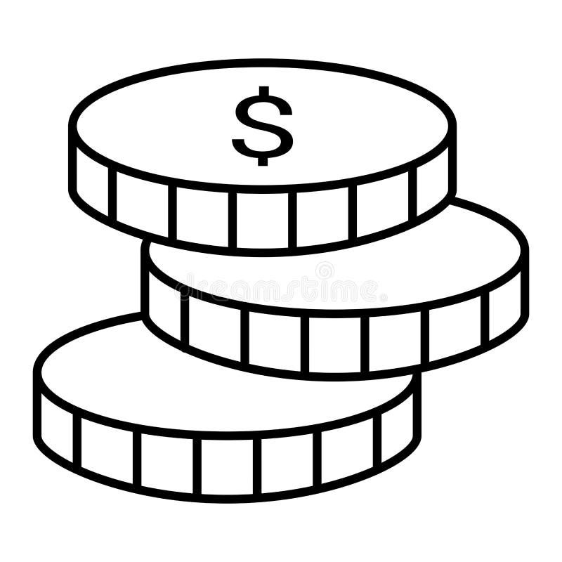 Vector Coins Outline Icon Design Stock Vector - Illustration of outline ...