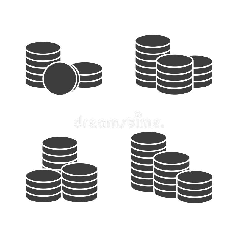 Vector Coins Stack Vector Icon Stock Vector - Illustration of game ...