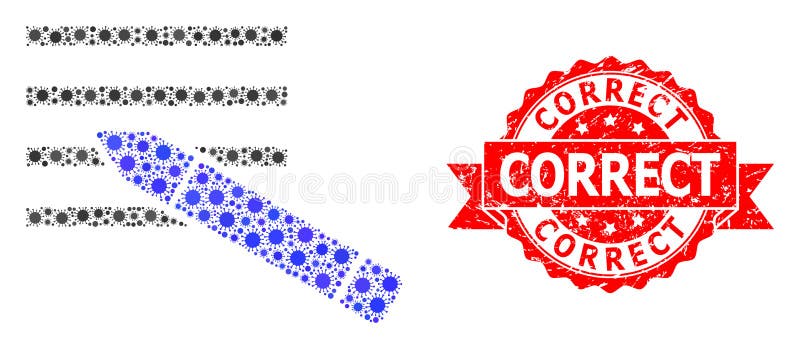 Rubber Correct Stamp and Covid-2019 Mosaic Edit Text Stock Vector ...
