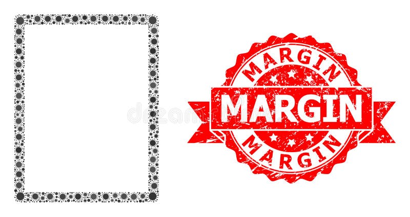 Scratched Margin Stamp and Covid Virus Mosaic Empty Page Stock Vector ...