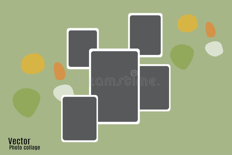 Vector Collage Frames Realistic Photo Templates with Shadows Stock ...