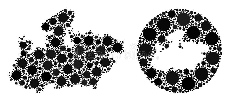 Covid Infection Mosaic Stencil and Black Madhya Pradesh State Map Stock ...