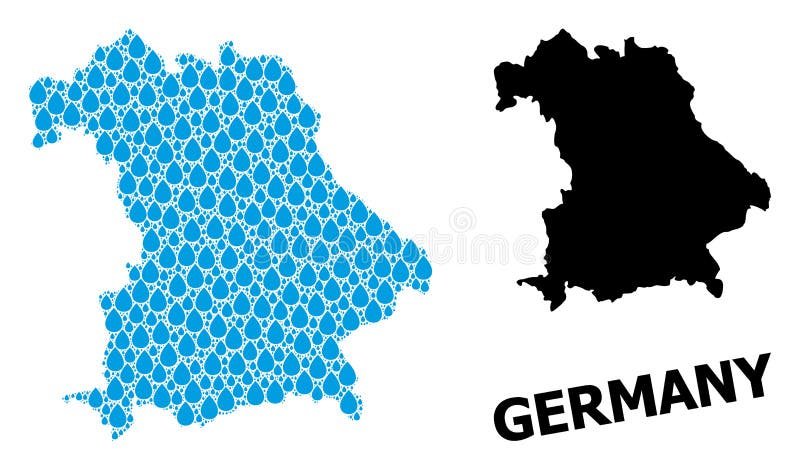 Vector Collage Map of Germany of Liquid Dews and Solid Map Stock Vector ...