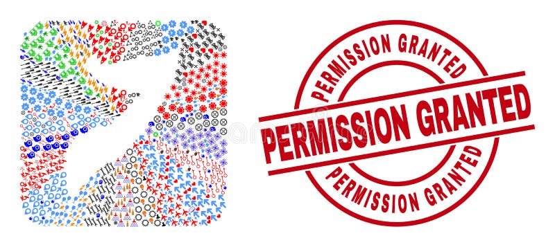 Permission Granted Stamp and Somalia Map Hole Mosaic Stock Vector ...