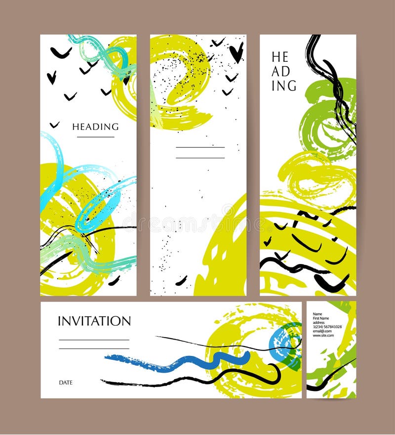 Vector Collection of Abstract Creative Stroke Cards. Stock Vector ...