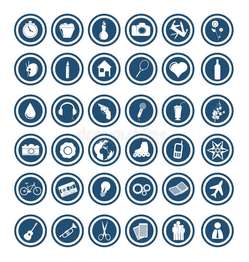 Vector Collection of Abstract Round Icons Stock Illustration ...