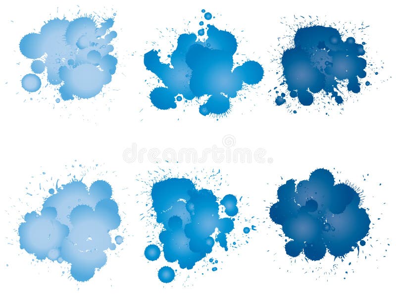 Vector Collection of Artistic Grungy Paint Drop, Hand Made Creative ...