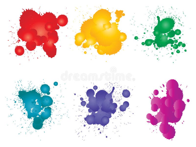 Vector Collection of Artistic Grungy Paint Drop, Hand Made Creative ...