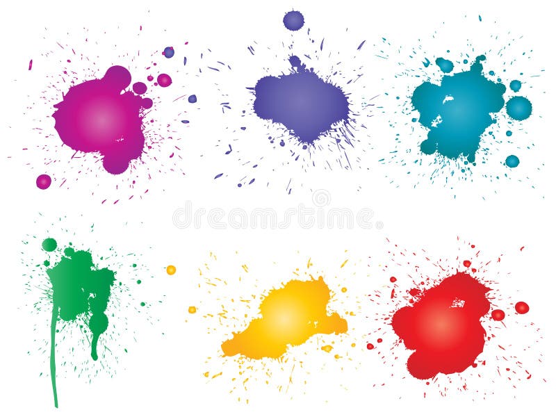 Vector Collection of Artistic Grungy Paint Drop, Hand Made Creative ...