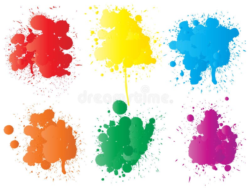 Vector Collection of Artistic Grungy Paint Drop, Hand Made Creative ...