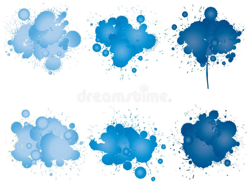 Vector Collection of Artistic Grungy Paint Drop, Hand Made Creative ...